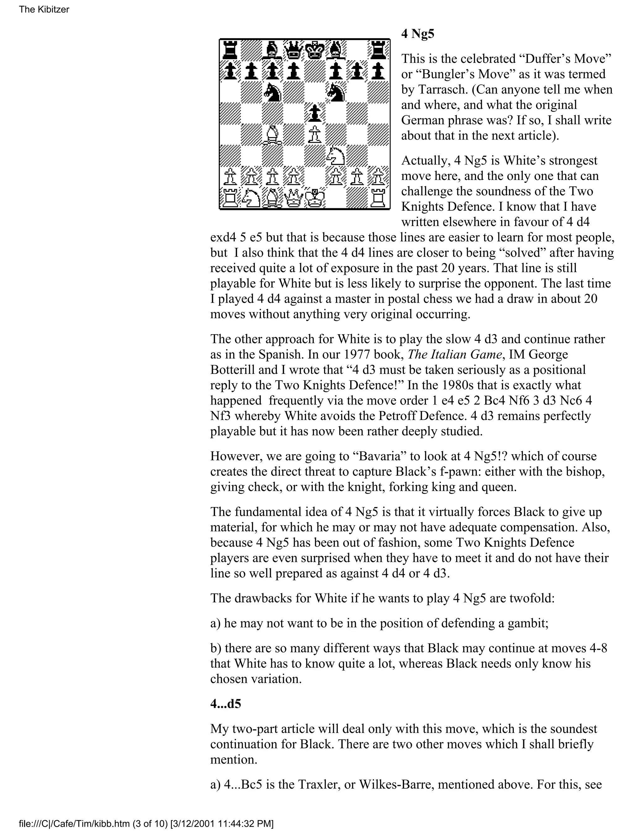 Tim harding two knights defence part i | PDF | Table Tennis | Sports