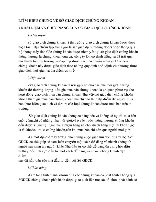 Stocks - Tim hieu ve SGDCK - capapham | PDF