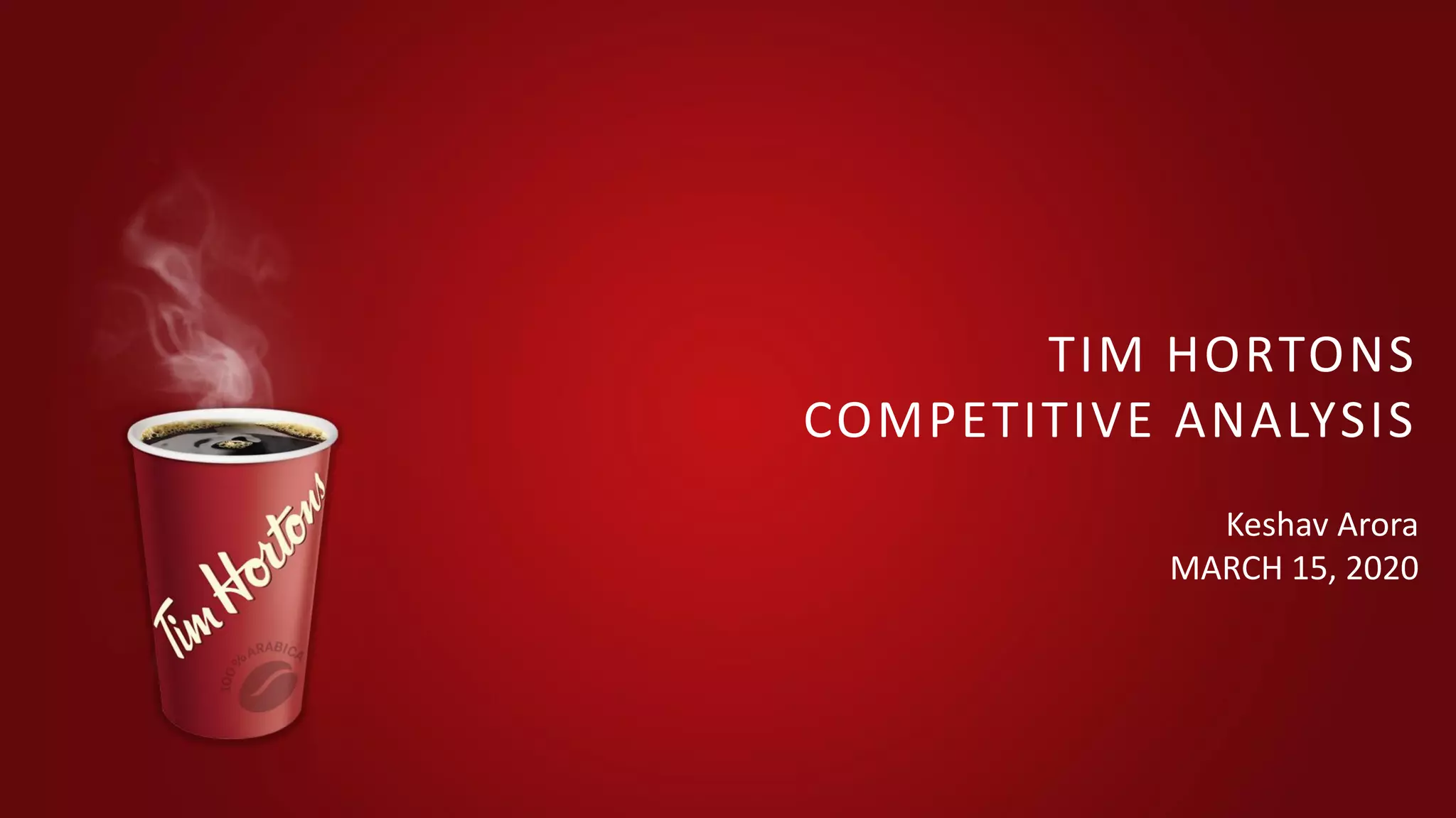 Tim hortons- Marketing Competitive Analysis | PDF