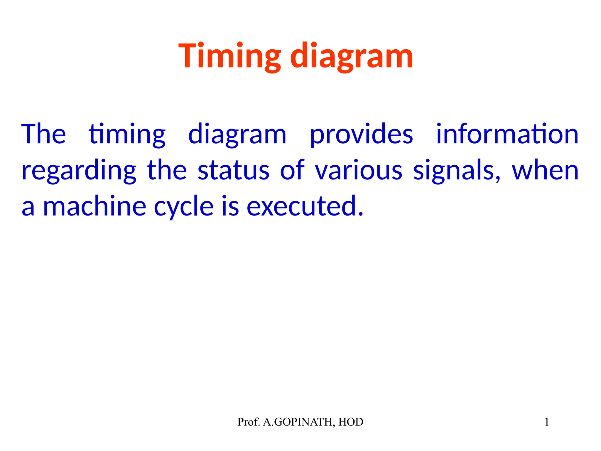 Timing diagram of microprocessor 8505 ppt | PPTX