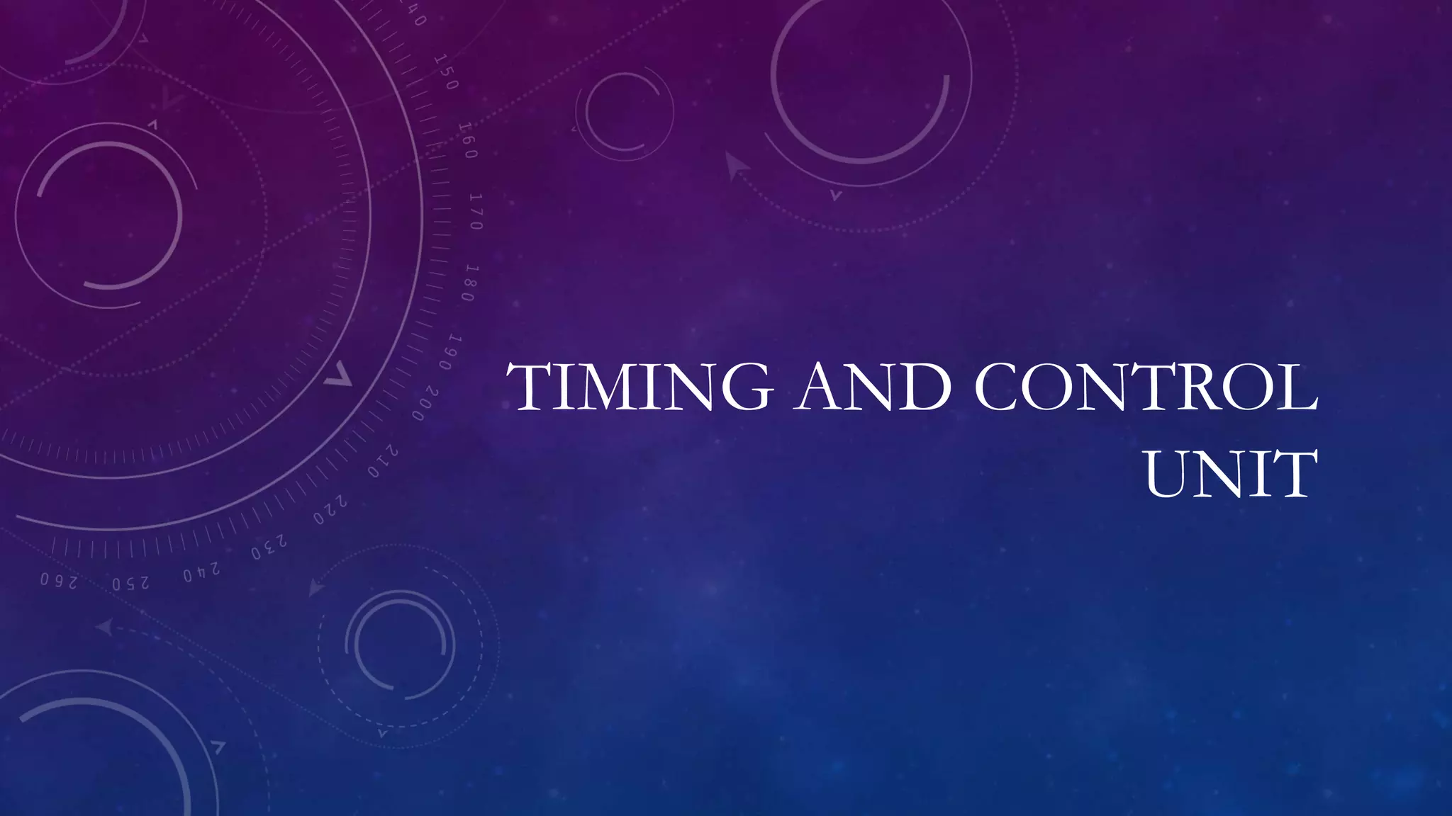 Timing and control unit | PPT