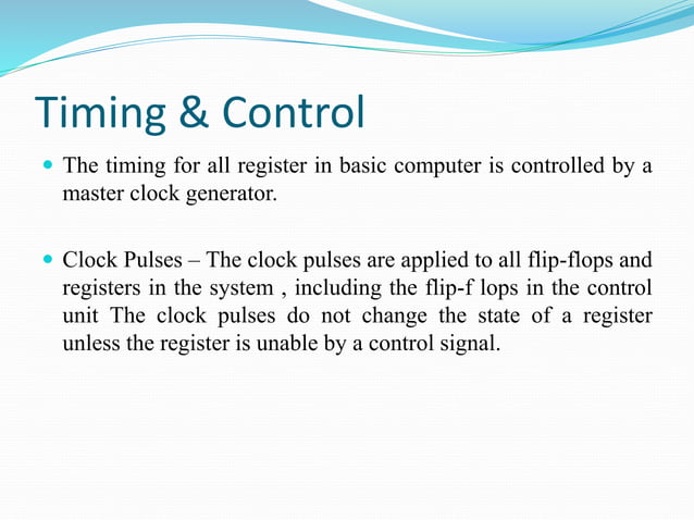 Timing and control | PPTX | Programming Languages | Computing