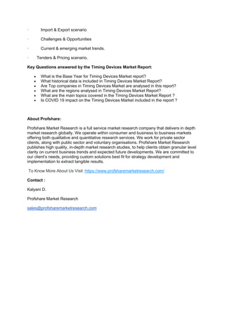 Timing devices market | PDF