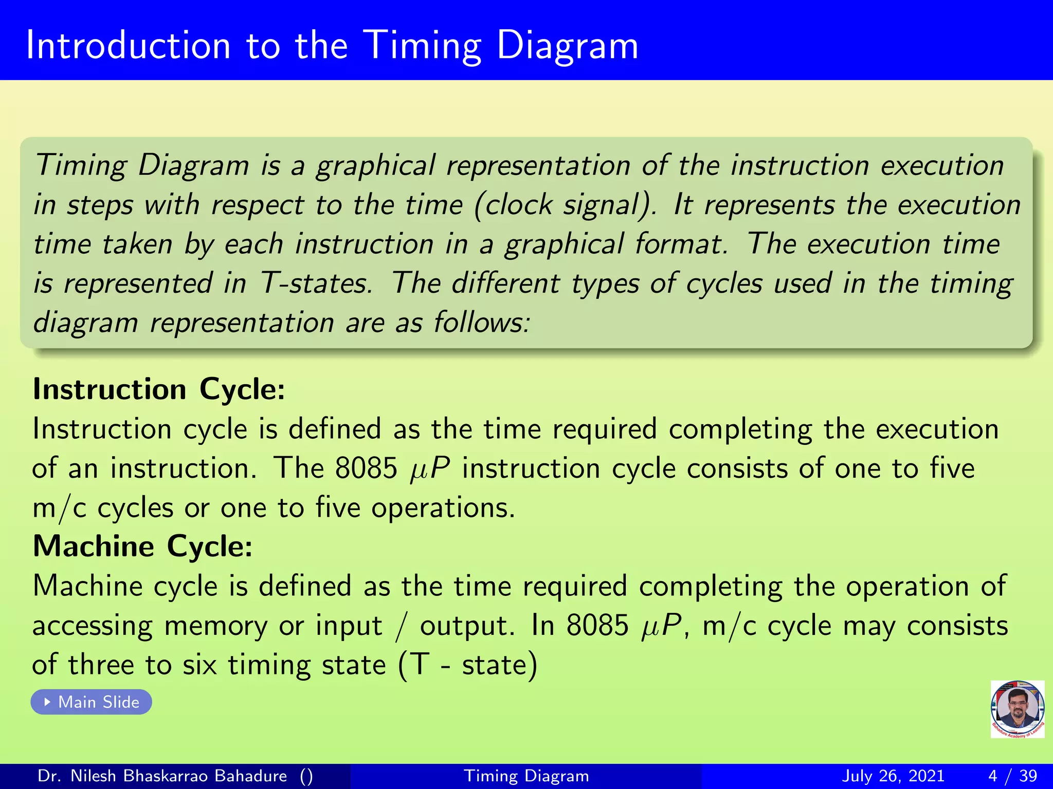 Timing diagram of microprocessor 8085 | PDF