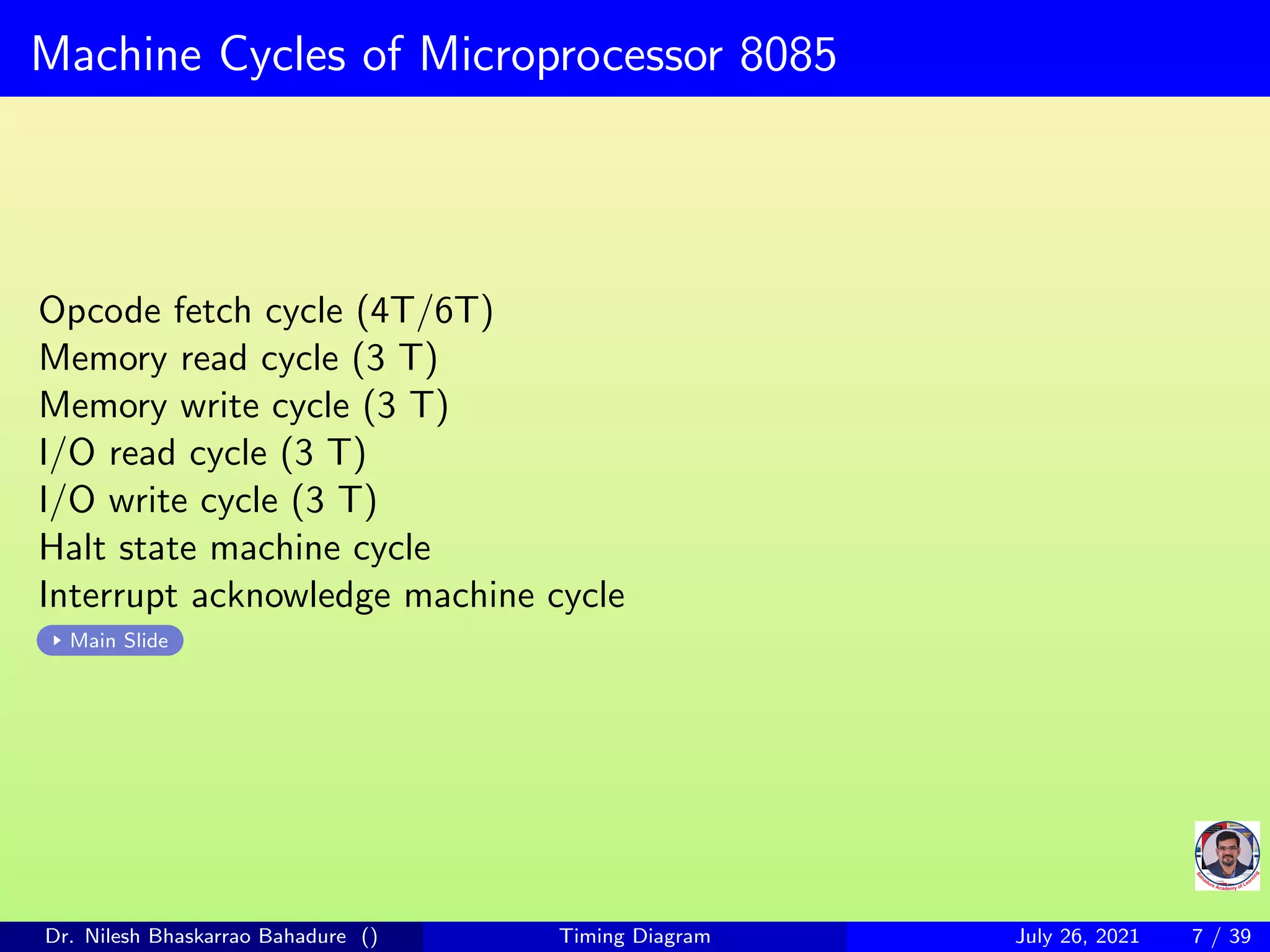 Timing diagram of microprocessor 8085 | PDF