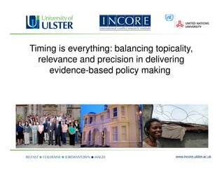 Timing is everything balancing topicality, relevance and precision in ...