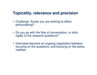Timing is everything balancing topicality, relevance and precision