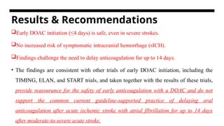 Timing of Oral Anticoagulation Initiation After Ischemic Stroke | PPTX