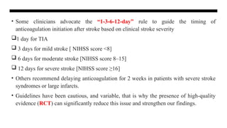 Timing of Oral Anticoagulation Initiation After Ischemic Stroke | PPTX