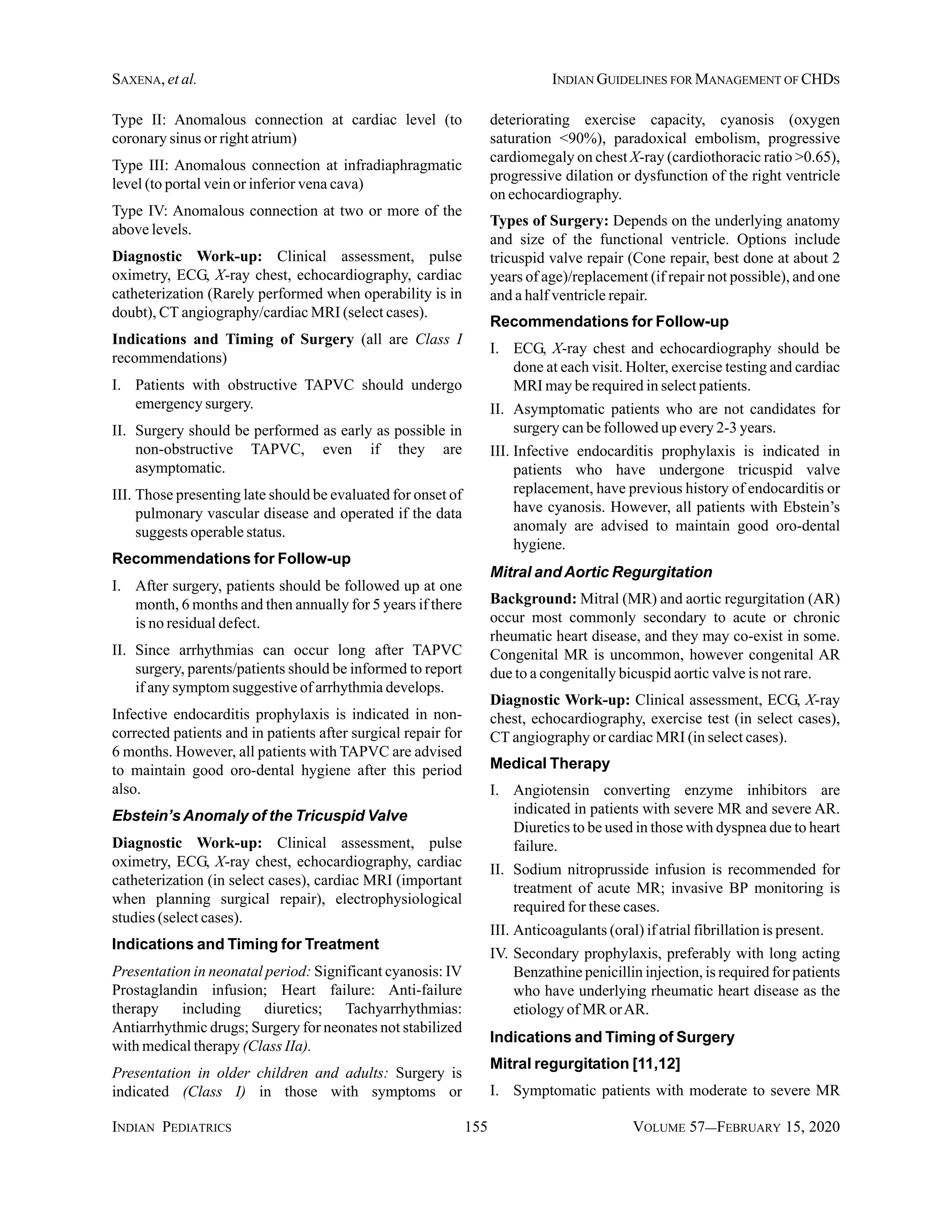 Timing of SURGERY IN CHD | PDF