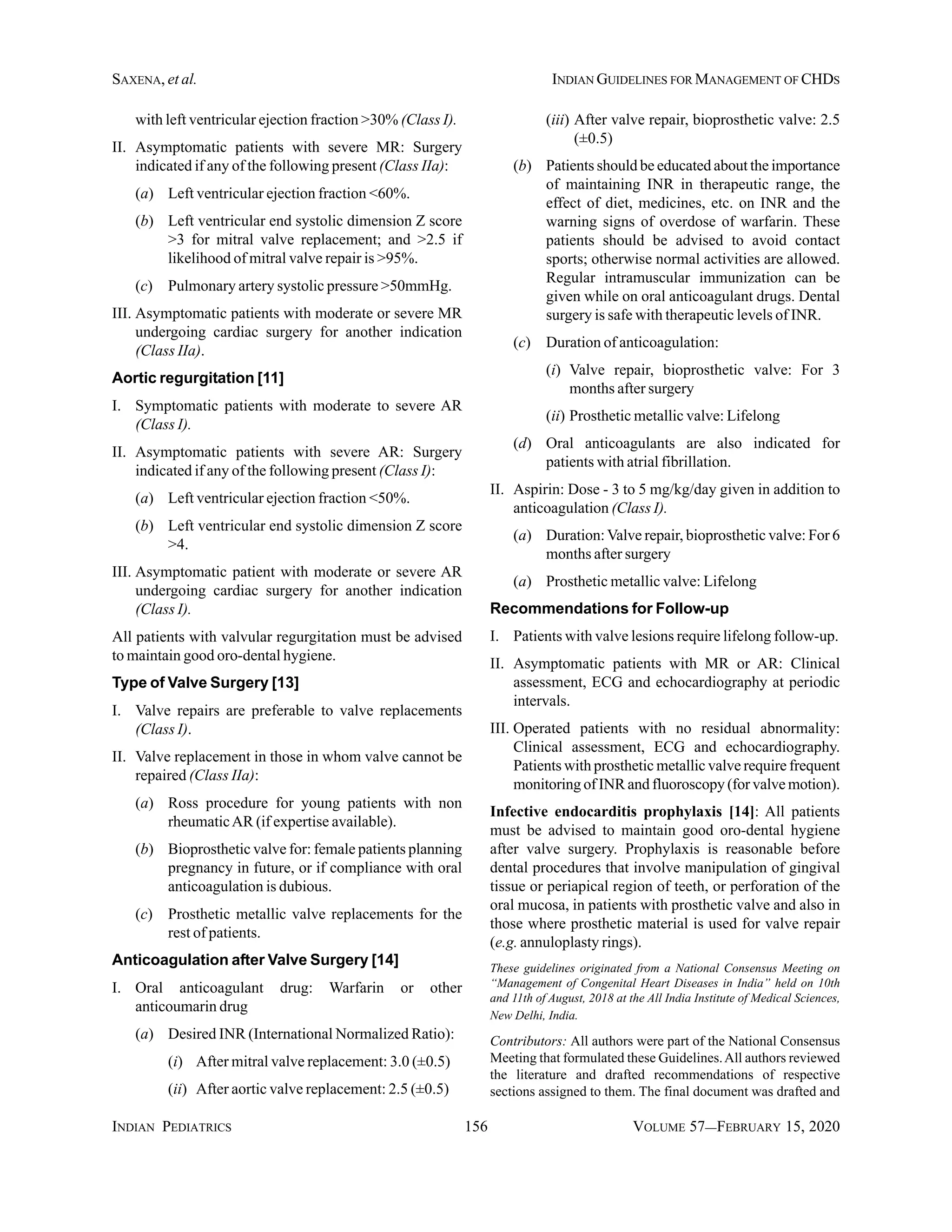 Timing of SURGERY IN CHD | PDF