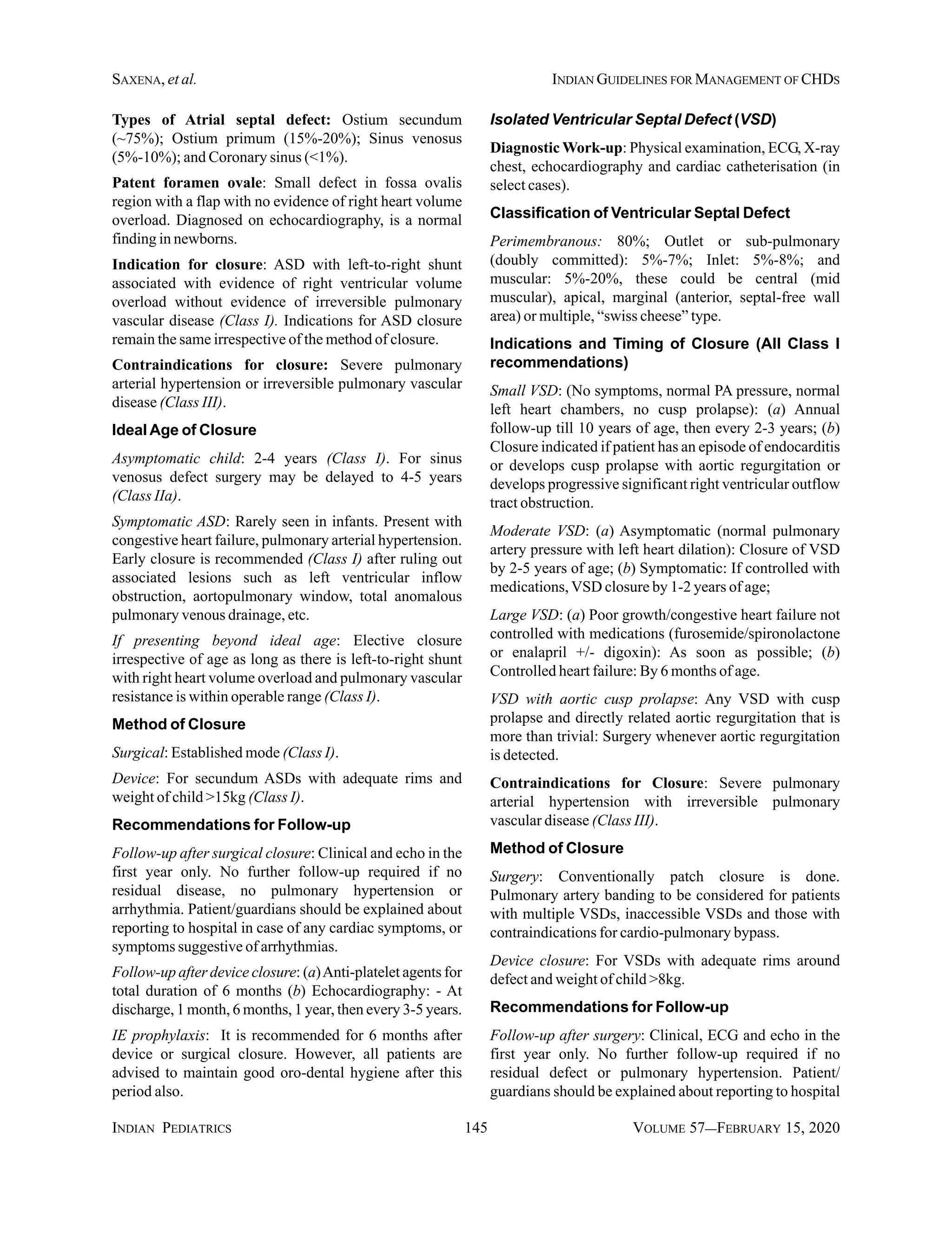 Timing of SURGERY IN CHD | PDF