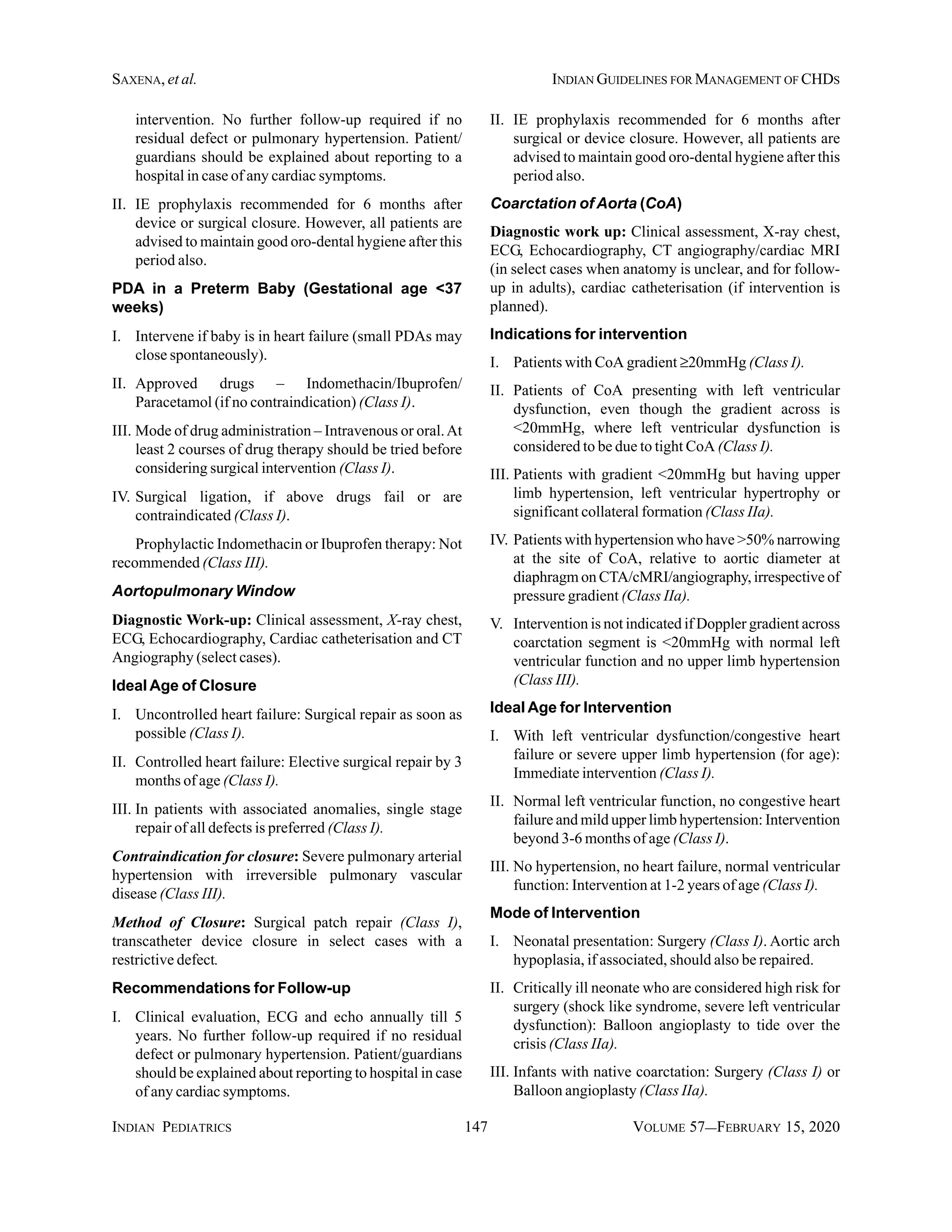 Timing of SURGERY IN CHD | PDF