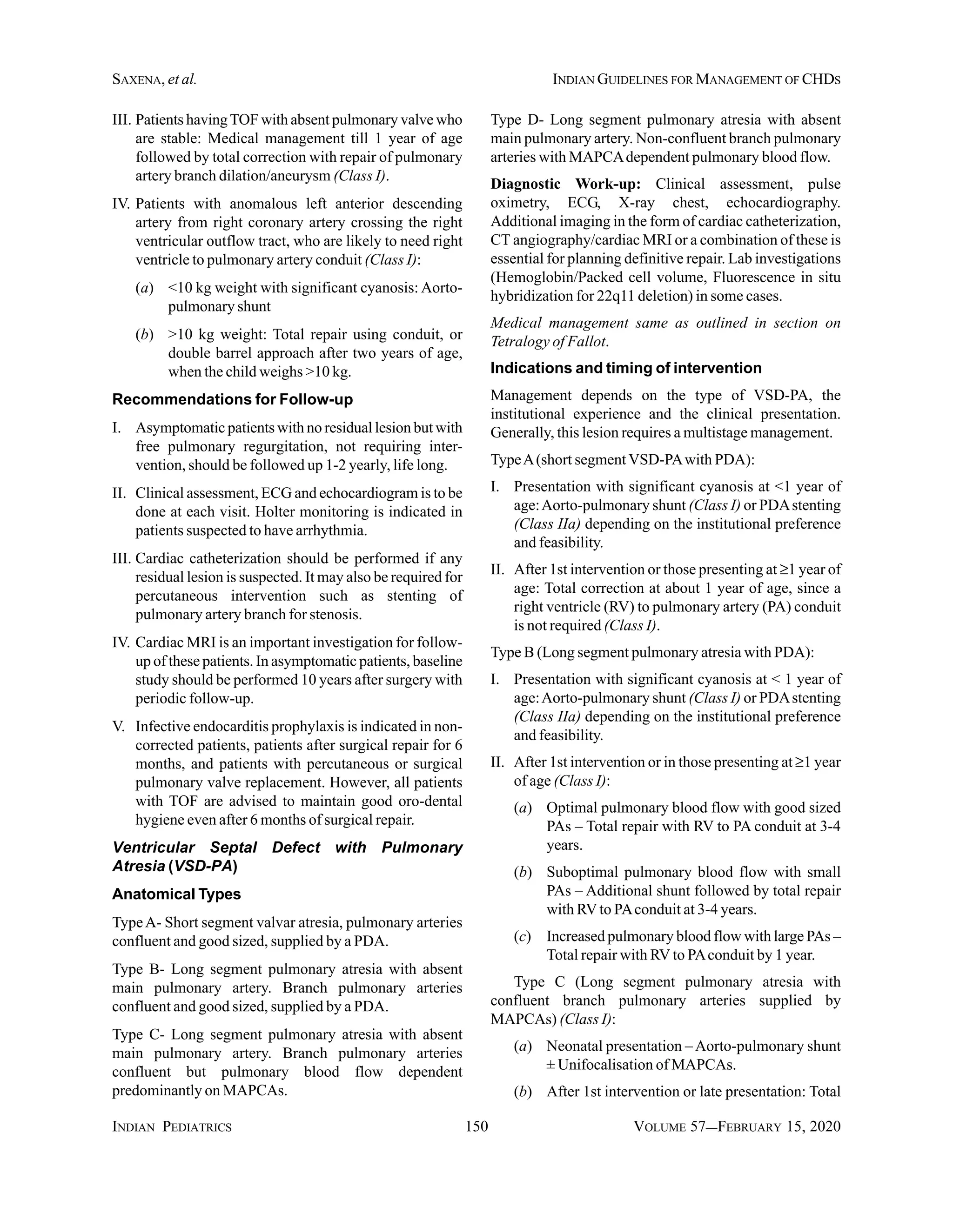 Timing of SURGERY IN CHD | PDF