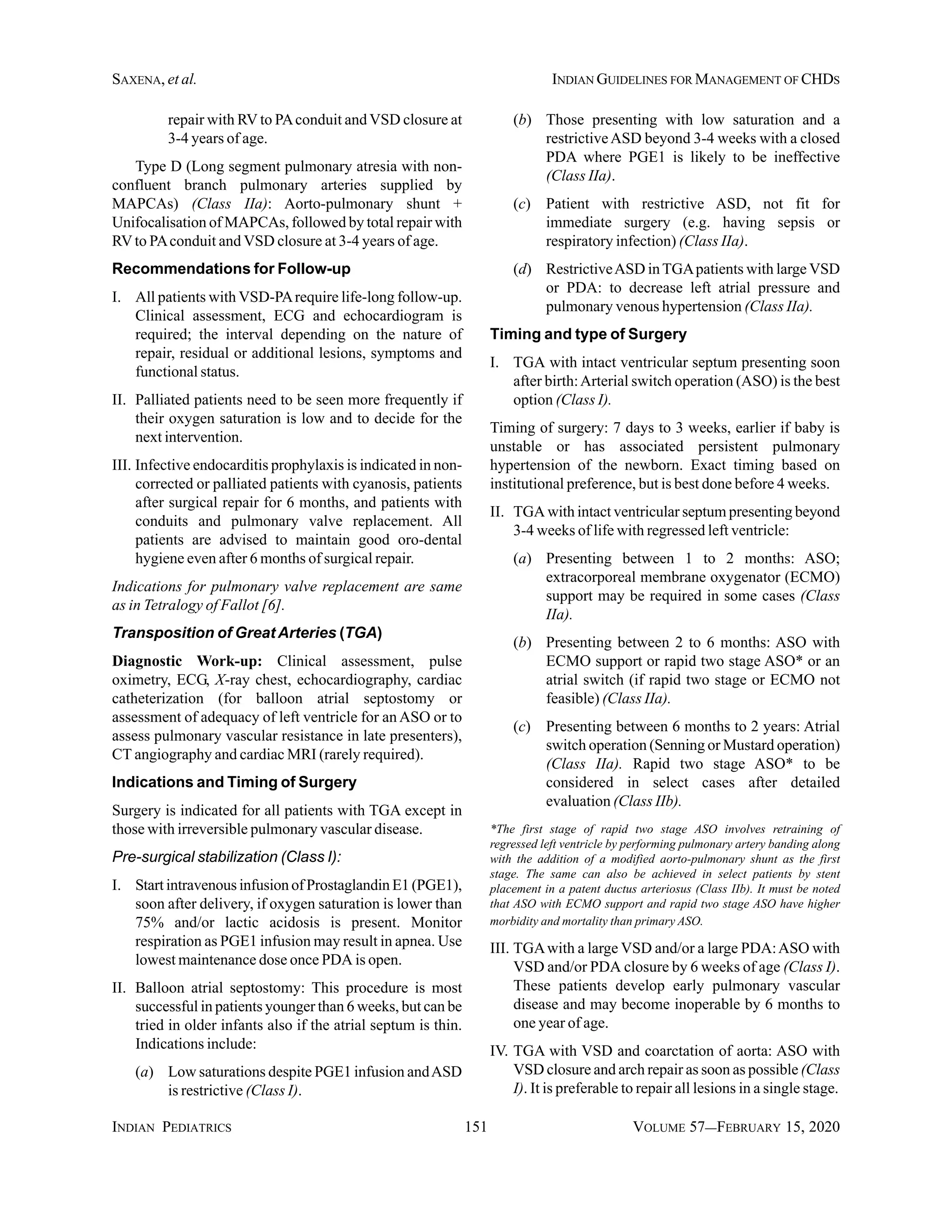Timing of SURGERY IN CHD | PDF