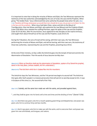 Timing of the two witnesses | DOCX | Christianity | Religion & Spirituality