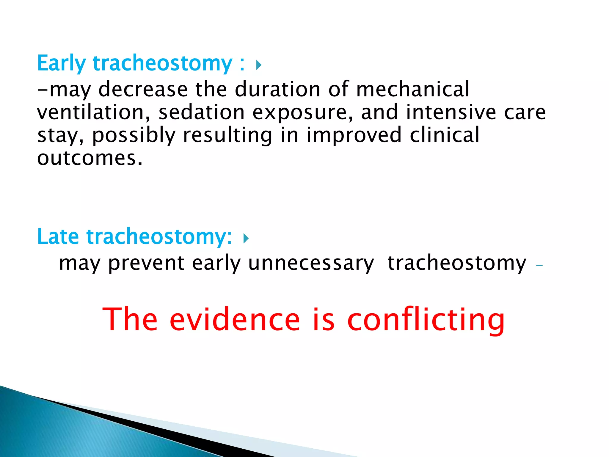 Timing of tracheostomy in critically ill patients | PPTX