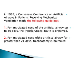 Timing of tracheostomy in critically ill patients | PPTX