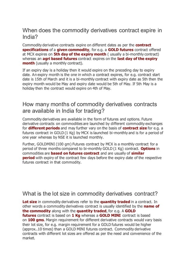 Timings and commodity | PDF