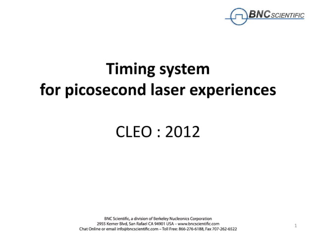 Timing system for picosecond laser power point | PPT | Physics | Science