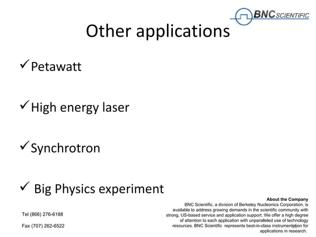 Timing System For Picosecond Laser Power Point Ppt Physics Science