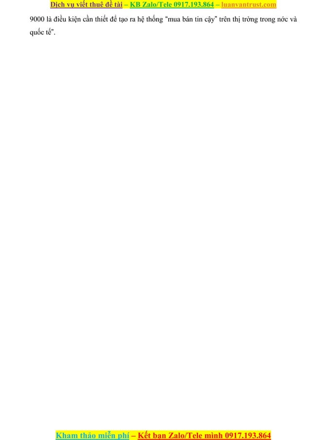 Tải Miễn Phí Tiểu luận về tiêu chuẩn ISO 9000.doc