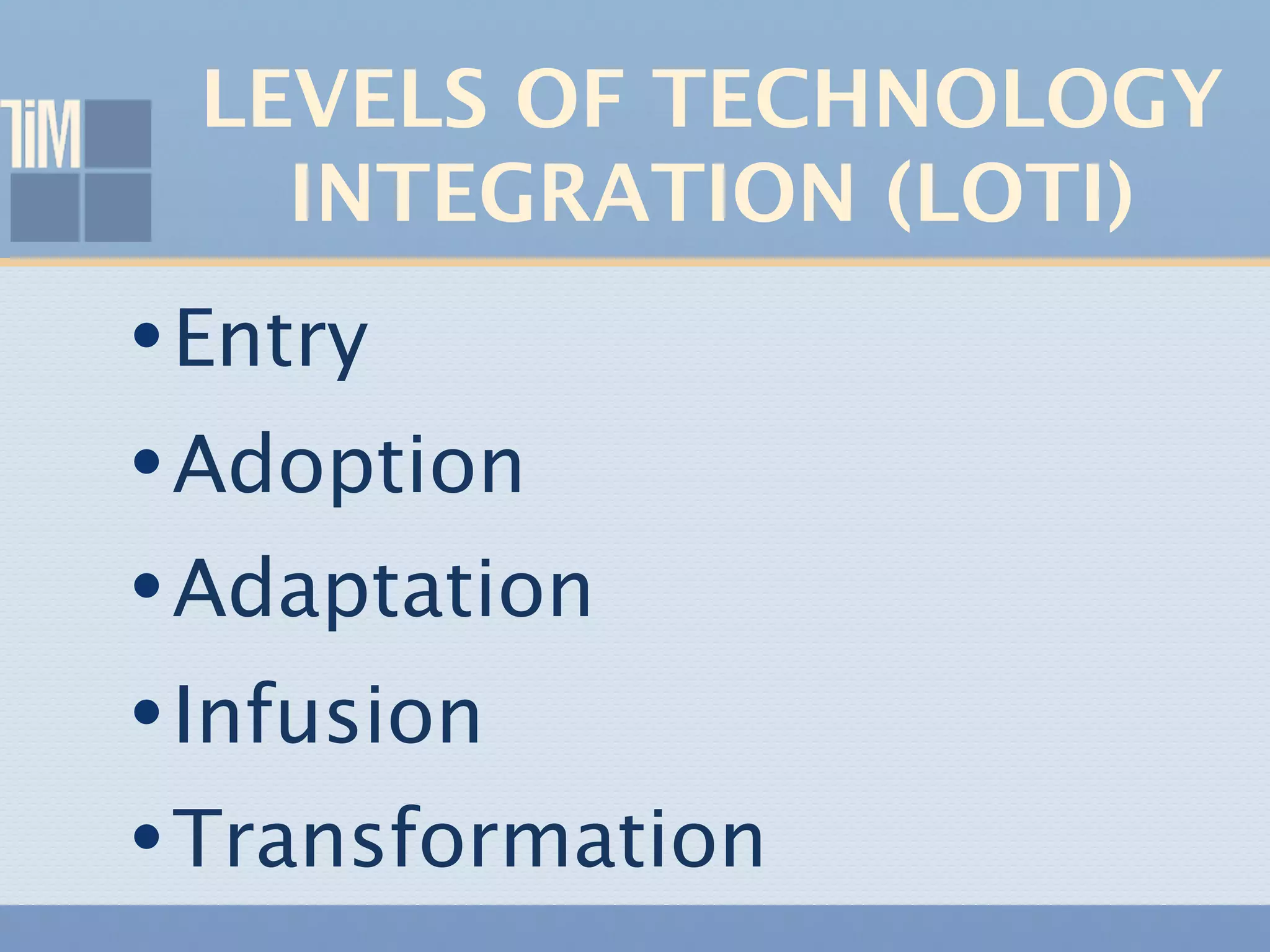 Technology Integration Matrix Introduction Key