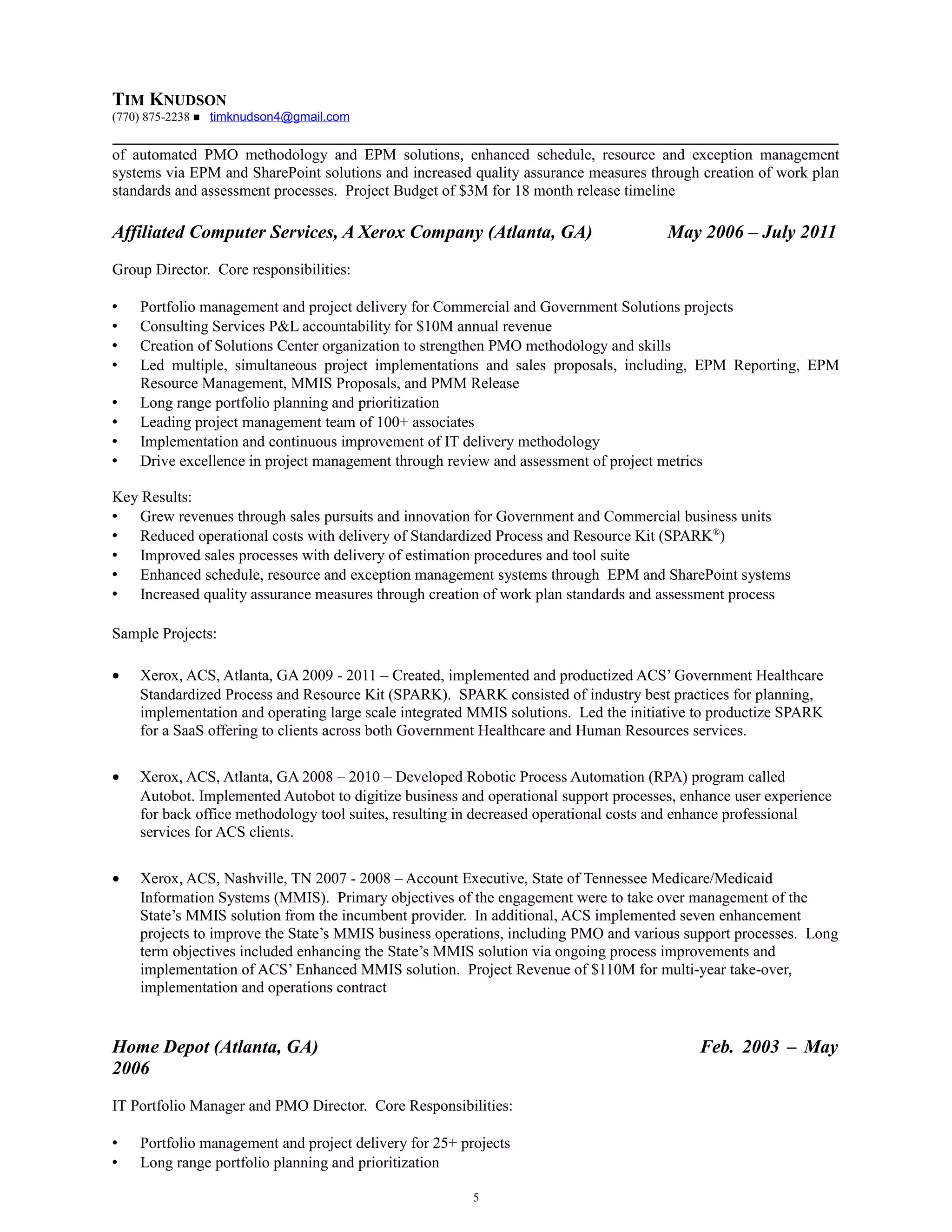 Tim Knudson Resume | DOC