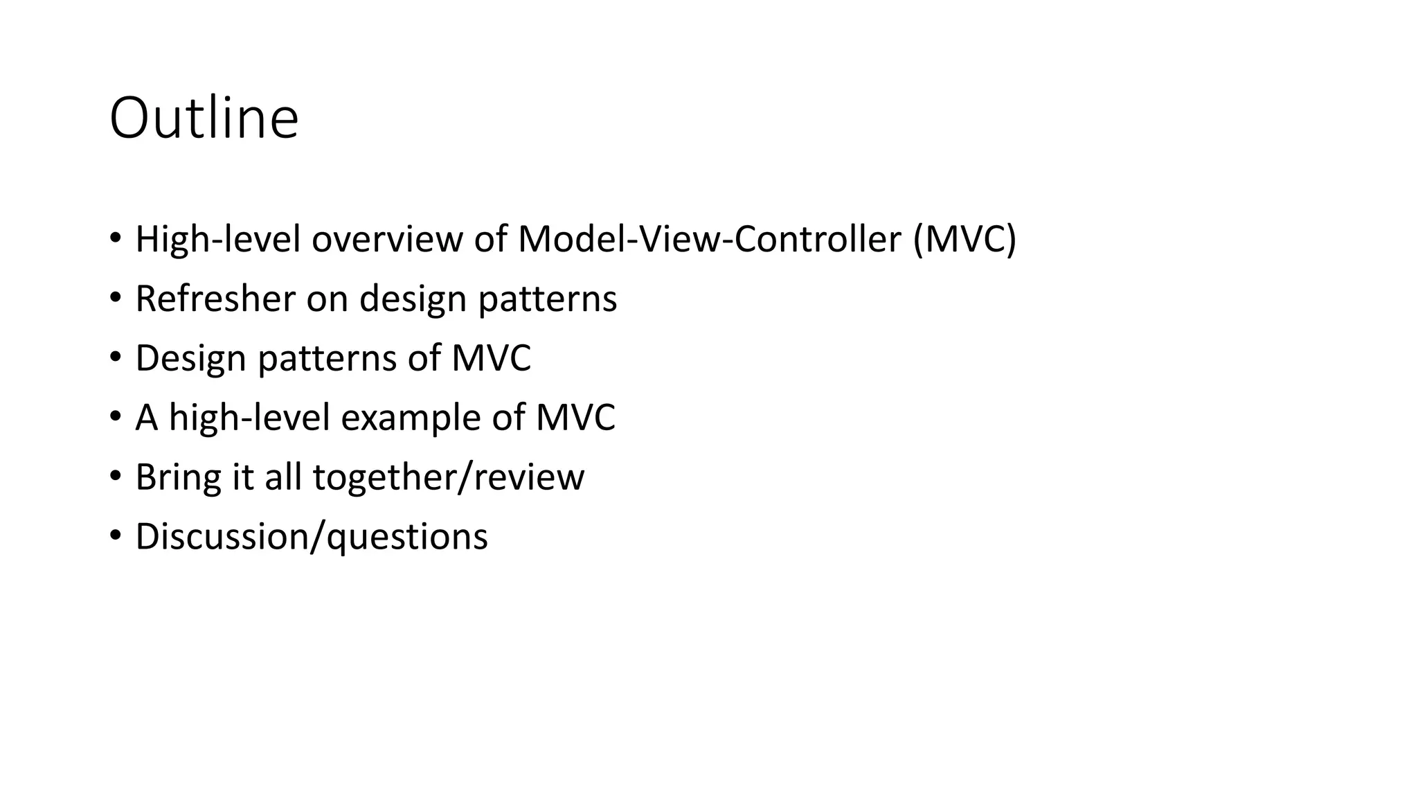 MVC, An Overview & Exploration | PPT