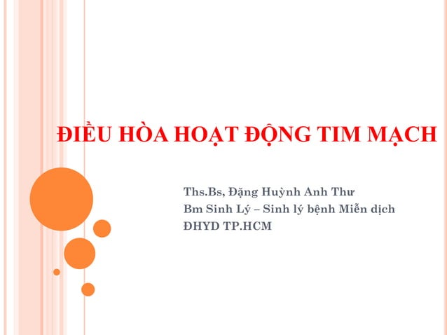 Tim mạch Điều hòa tim mạch - sinh lý học - YYDS | PDF