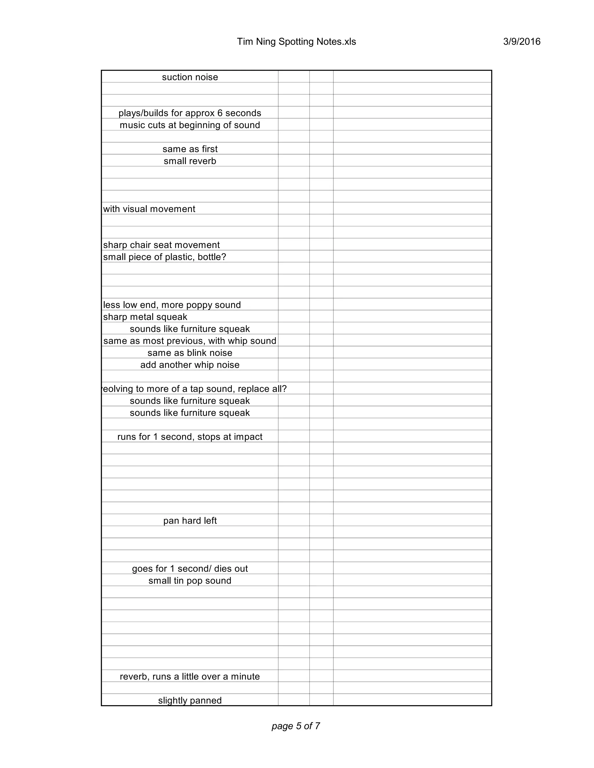Lifted Short Film Spotting Notes | PDF