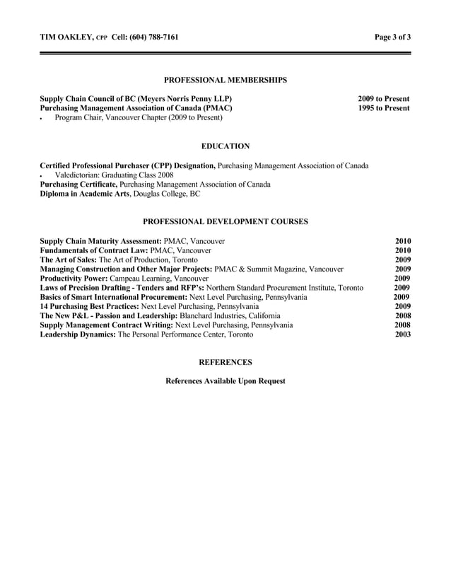 Tim Oakley Resume | PDF