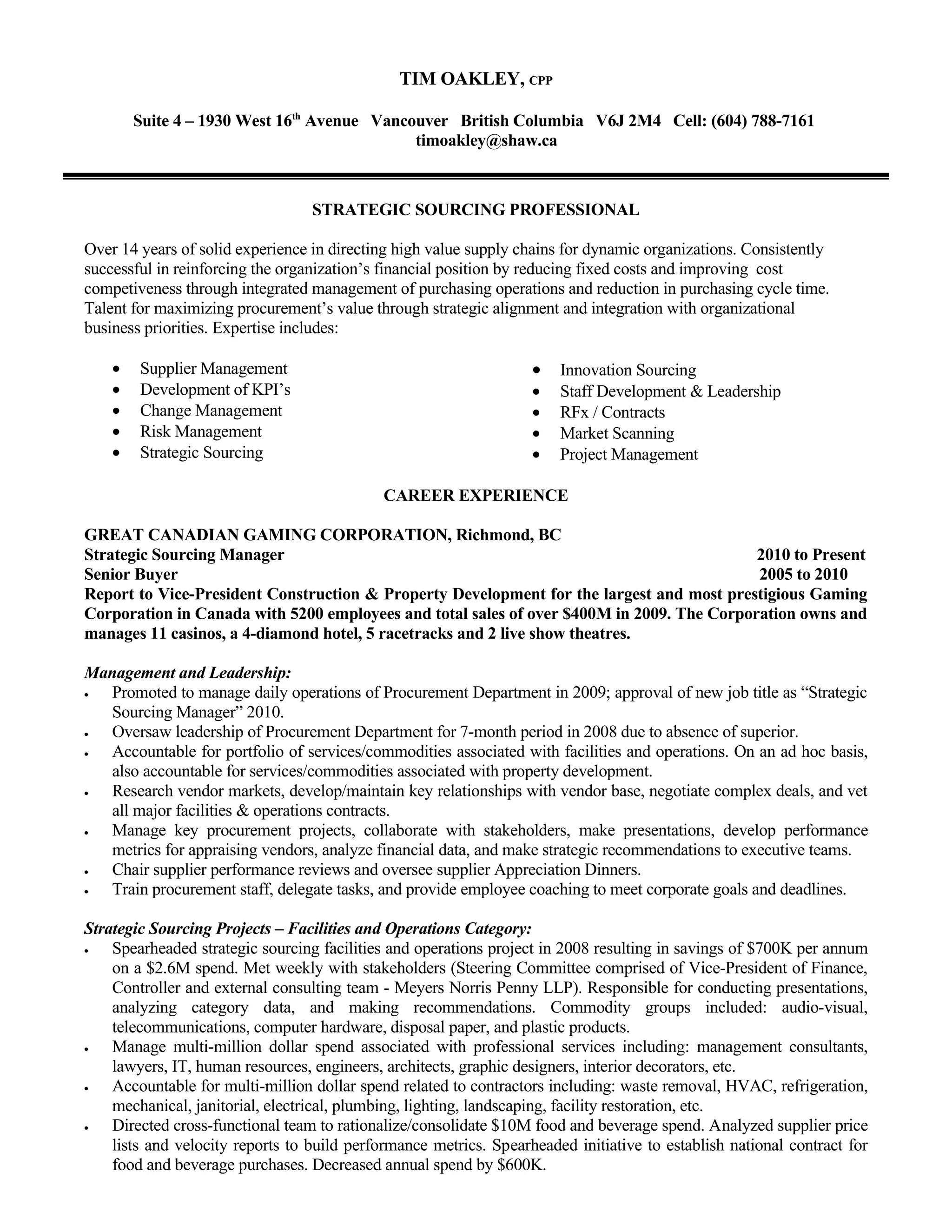 Tim Oakley Resume1 | PDF
