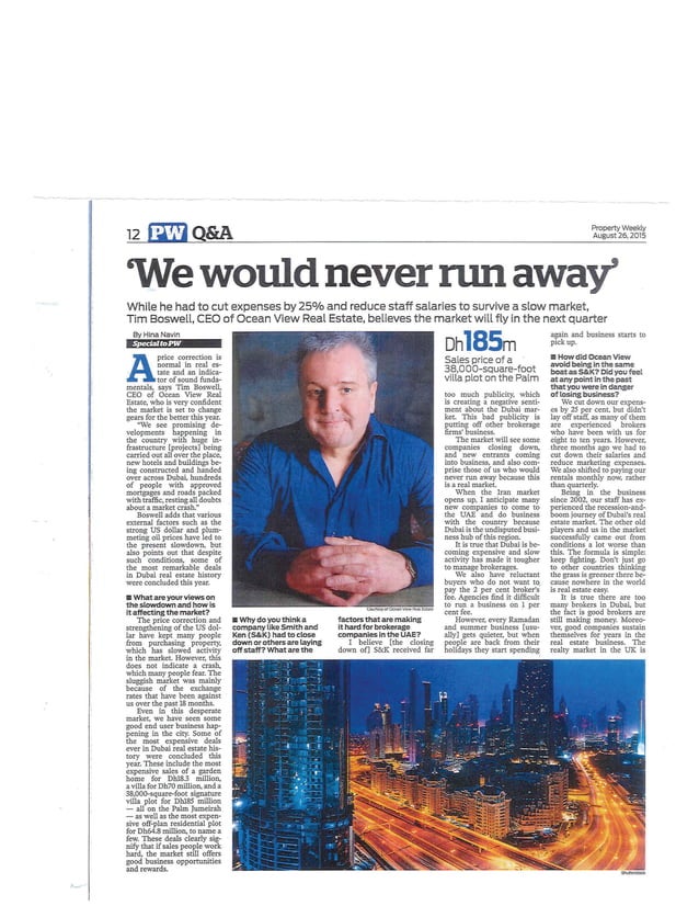 "We will never run away" - Tim Boswell - Oceanview | PDF