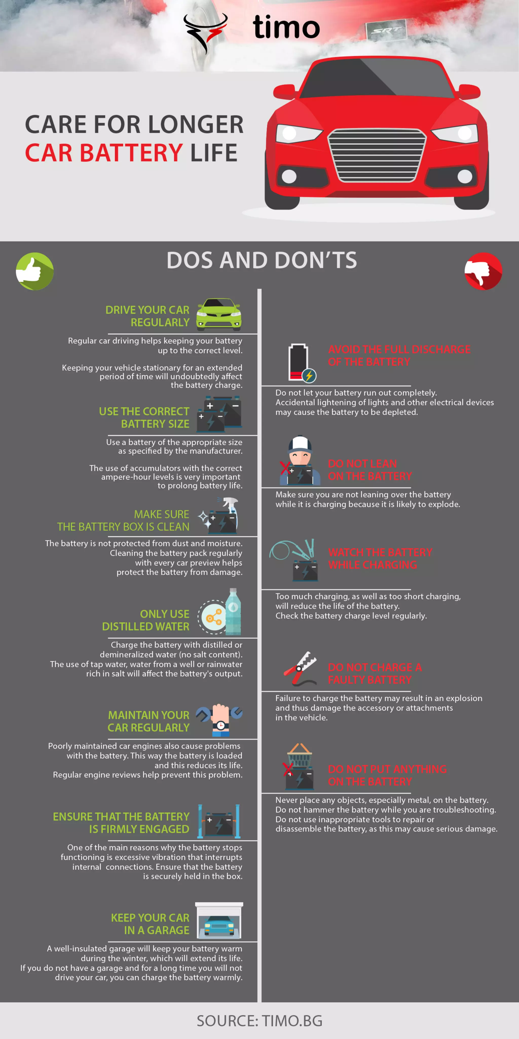 Care for longer car battery life - infographic | PDF