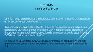 Timoma y miastmia gravis | PPTX