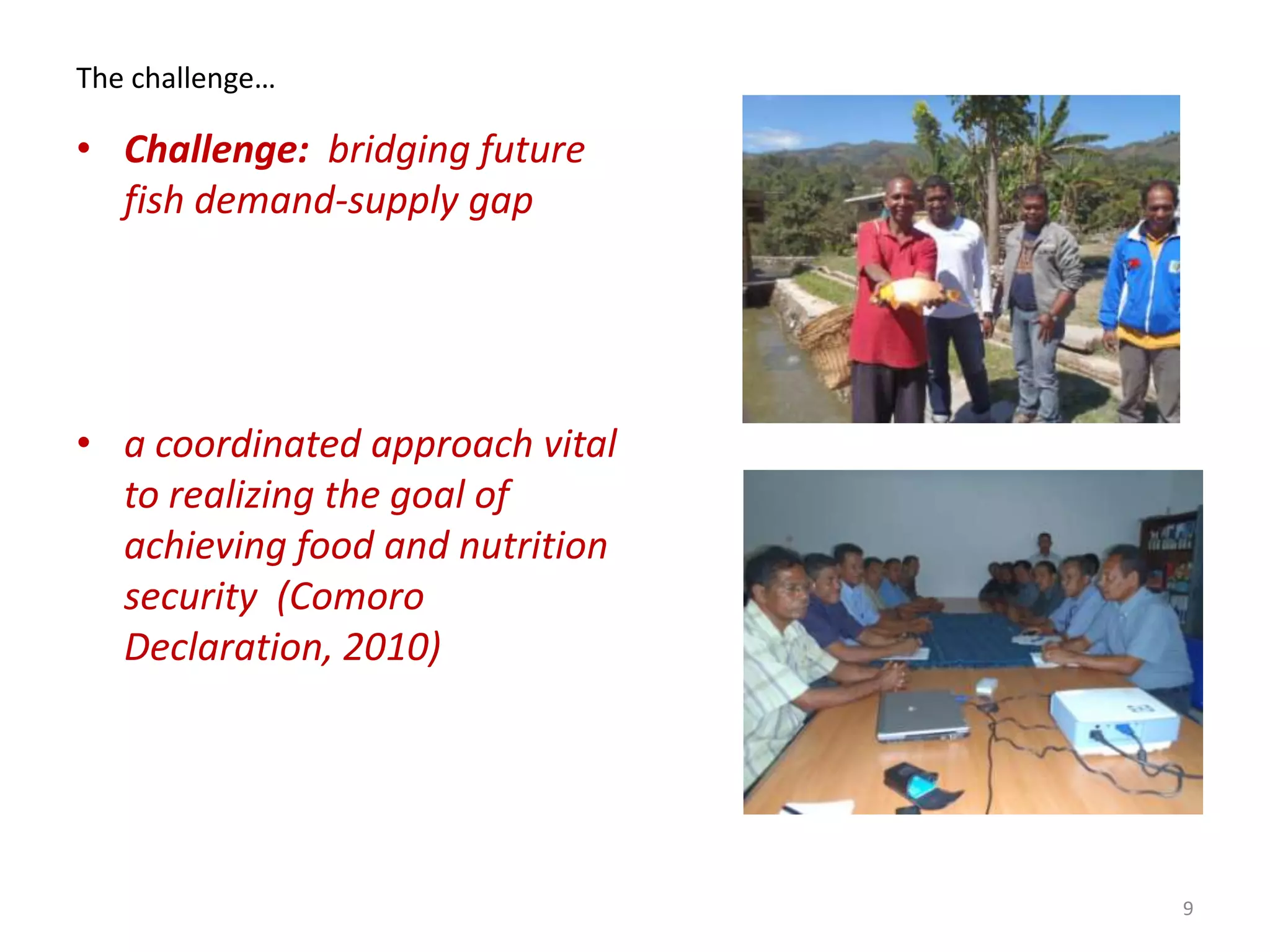 Aquaculture for food and nutrition security in Timor-Leste: Challenges and opportunities | PPT