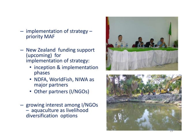 Aquaculture for food and nutrition security in Timor-Leste: Challenges and opportunities | PPT