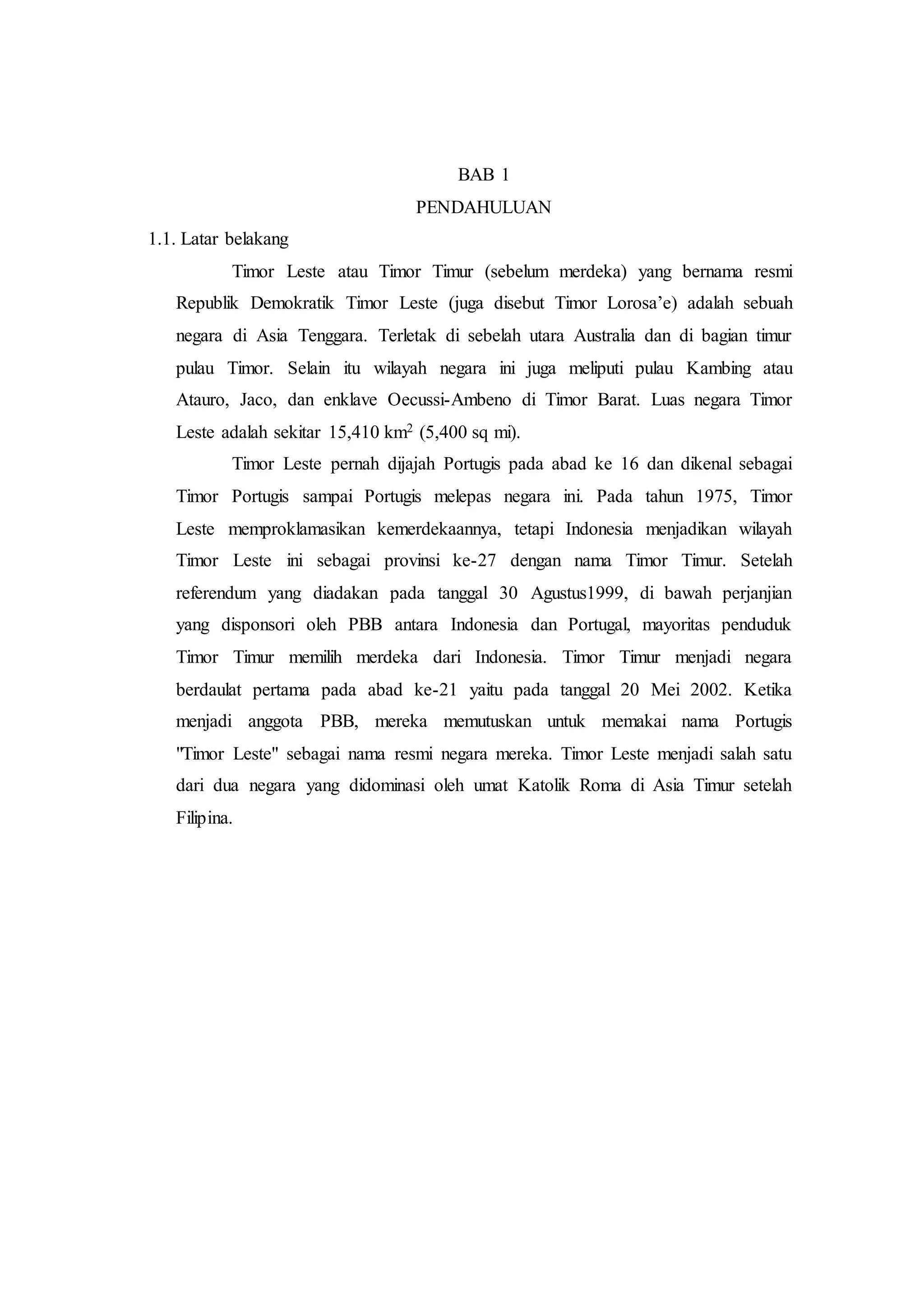 Timor leste | DOCX