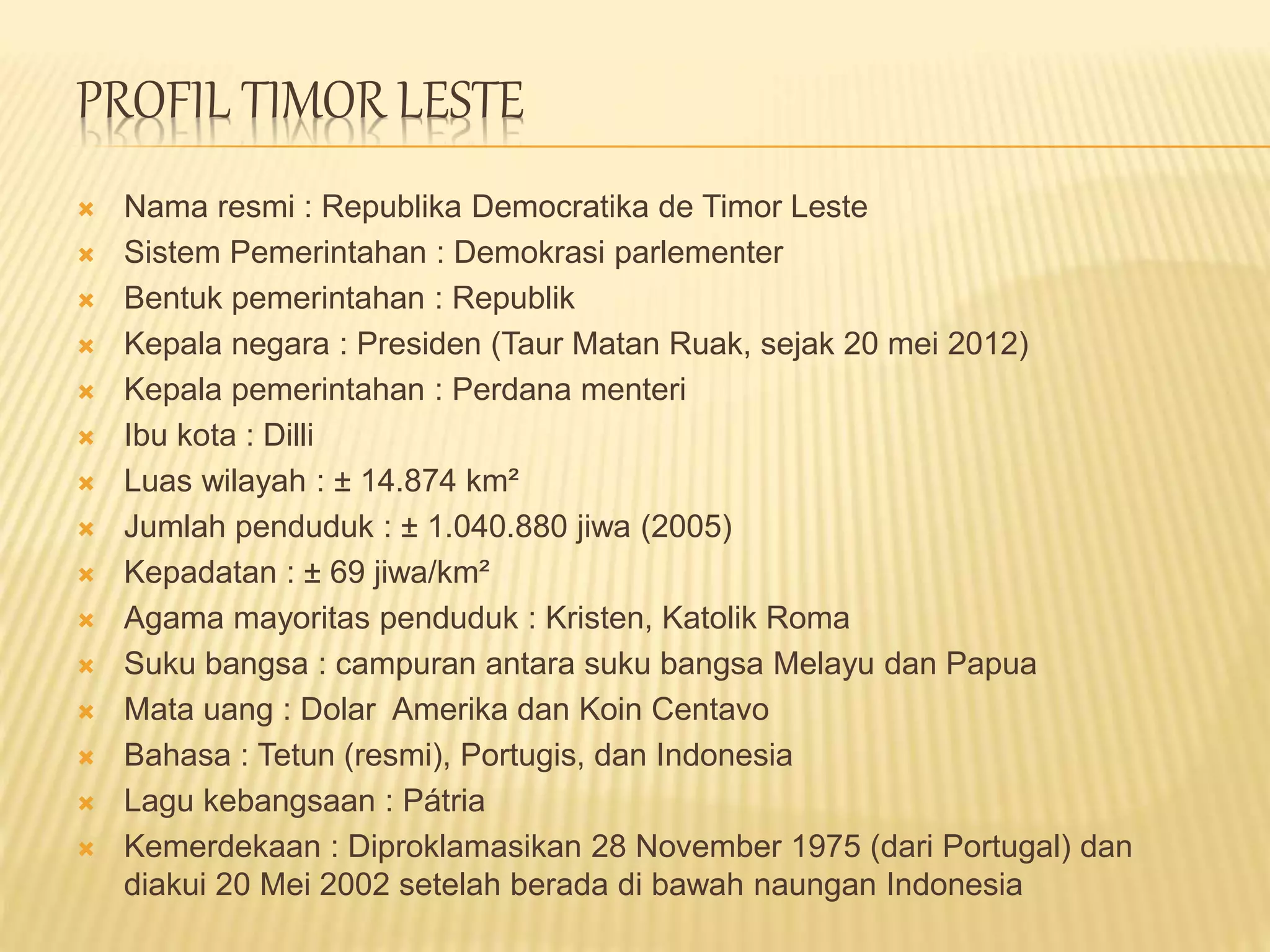 mengenal negaraTimor Leste | PPTX