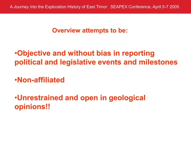 Timor-Leste (East Timor) exploration history - Seapex 2005 - by Chris ...