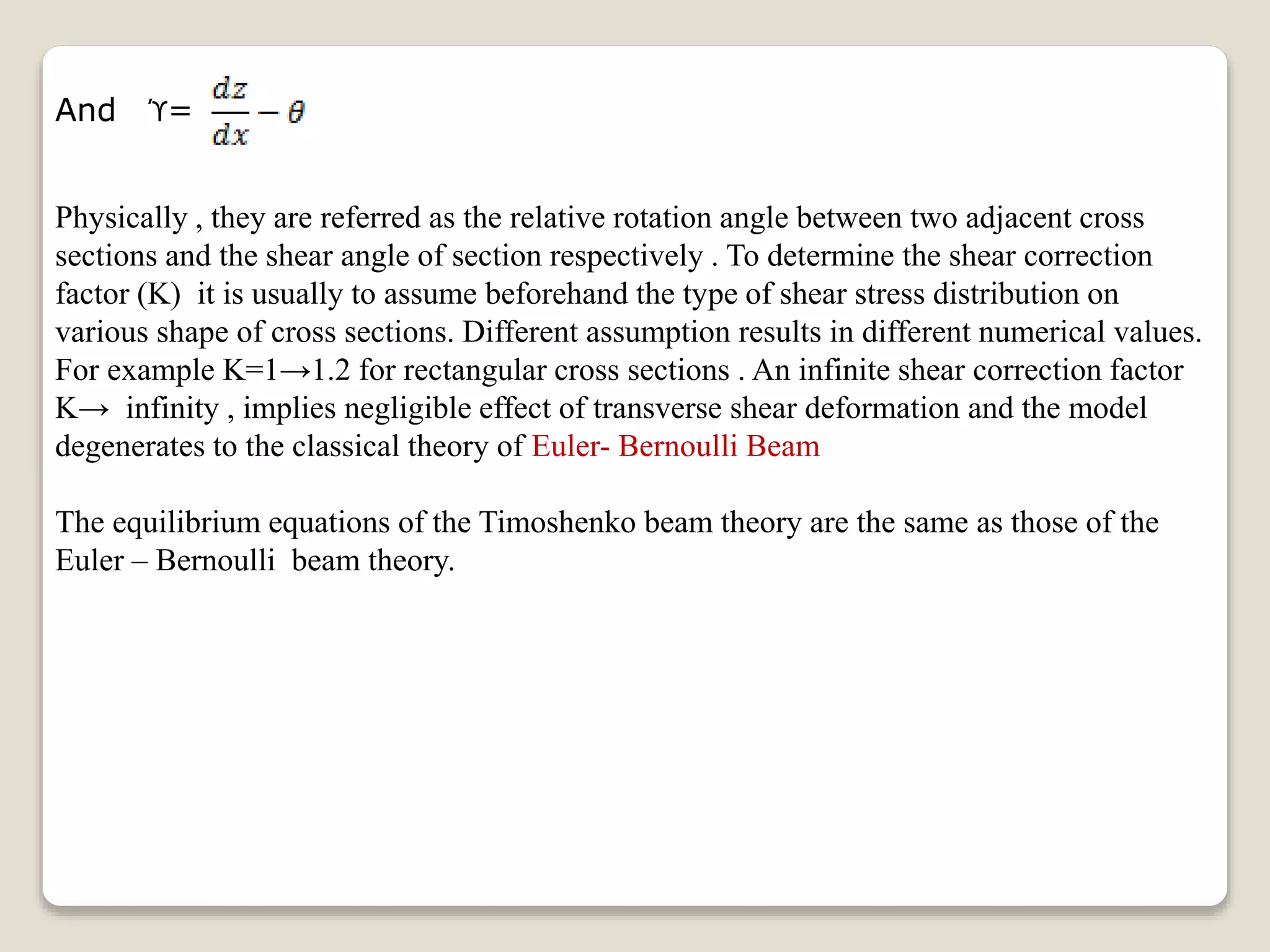 Timoshenko beam-element | PPTX