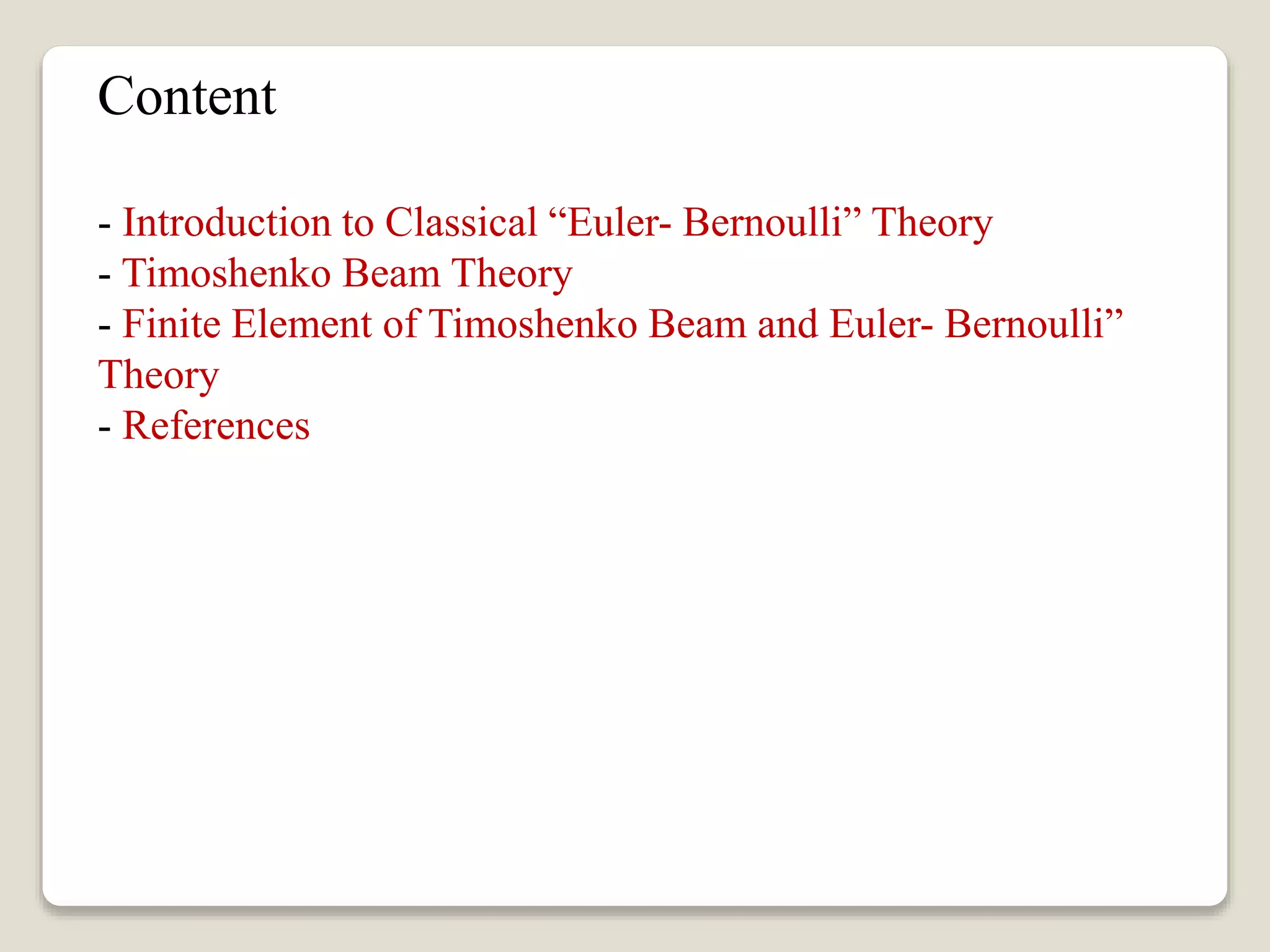 Timoshenko beam-element | PPTX