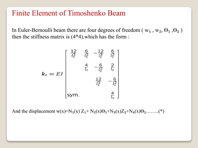 Timoshenko beam-element | PPTX | Physics | Science