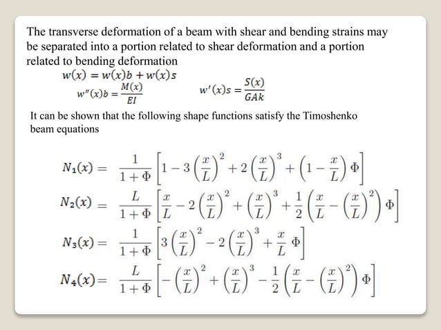 Timoshenko beam-element | PPTX | Physics | Science