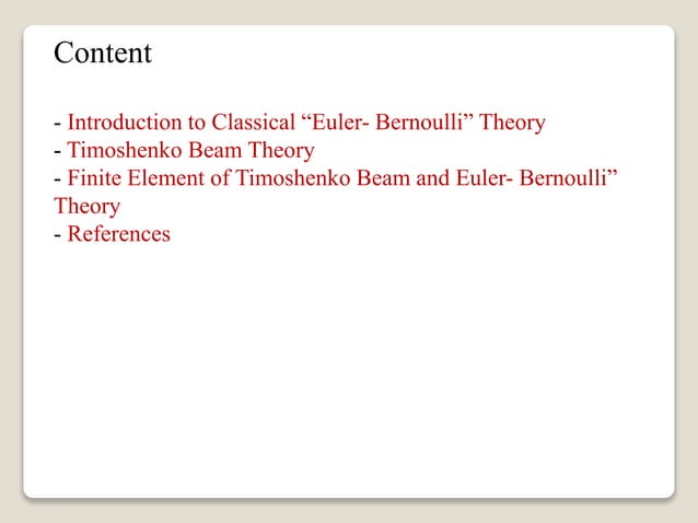 Timoshenko beam-element | PPTX | Physics | Science