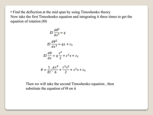 Timoshenko beam-element | PPTX | Physics | Science