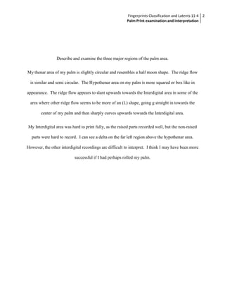 Palm Print Examination and Interpretation: | DOCX