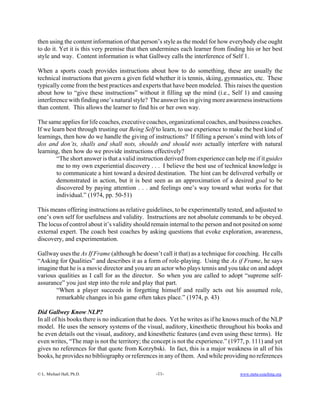 Timothy Gallwey Meta States and Inner Game | PDF