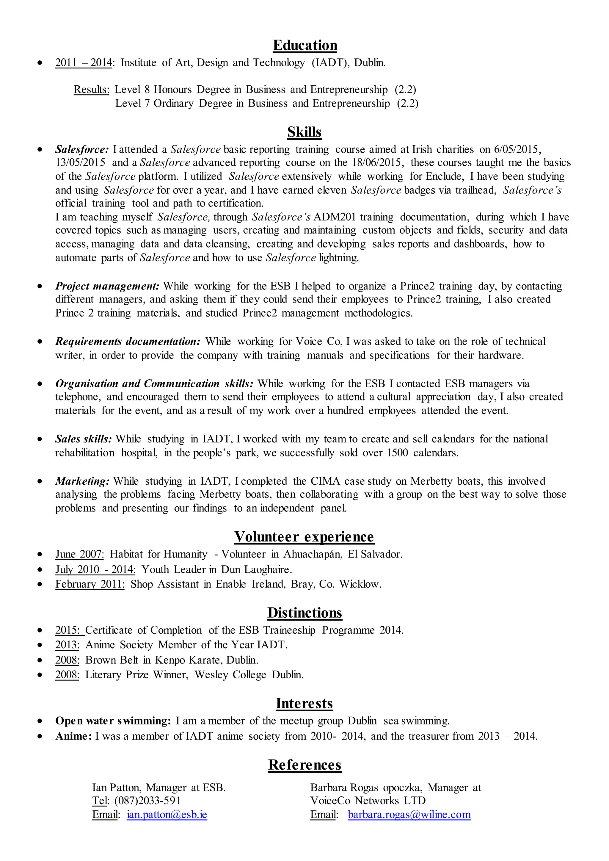 Timothy kelly's cv | DOCX